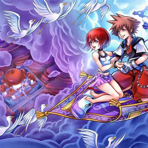 Sora And Kairi Official Art Kingdom Hearts Agrabah Kiara Kingdom