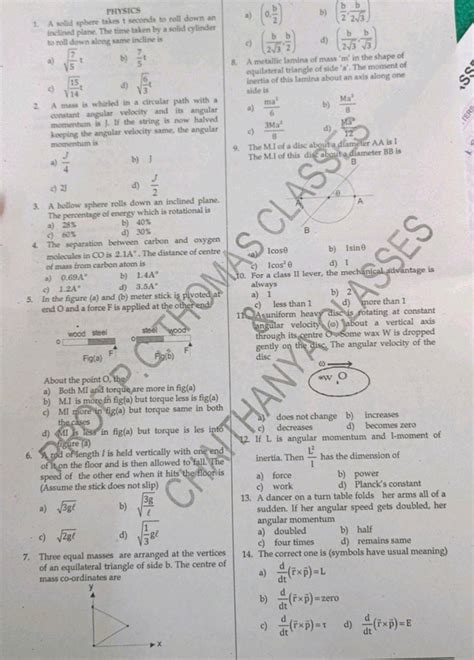 A Metallic Lamina Of Mass M In The Shape Of Equilateral Triangle Of S