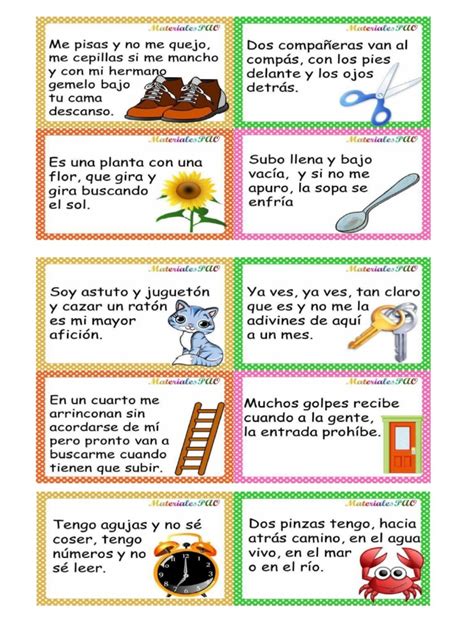 10 Adivinanzas Con Imagen Pdf