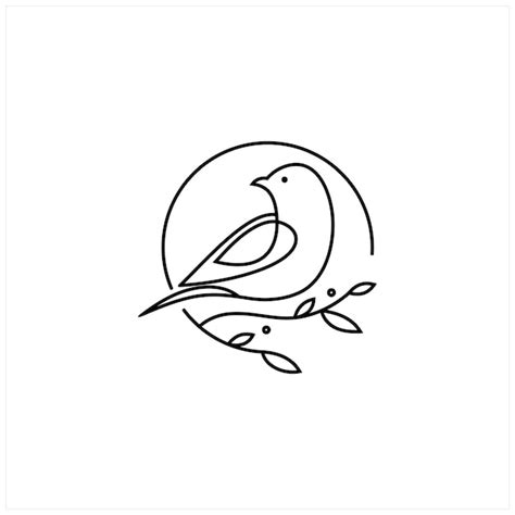Simple Bird Shape Simple Bird Logo Design With Line Art Style