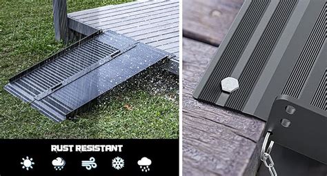Whalemotor Black Portable Wheelchair Ramp 3ft No Sew Non