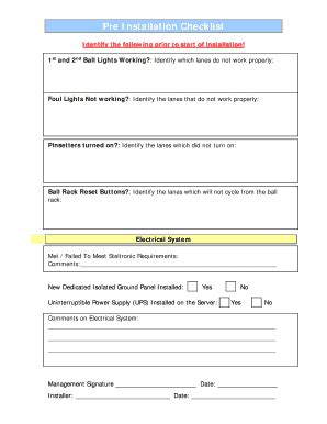 Fillable Online Pre Installation Checklist Steltronicusa Com Fax Email Print PdfFiller
