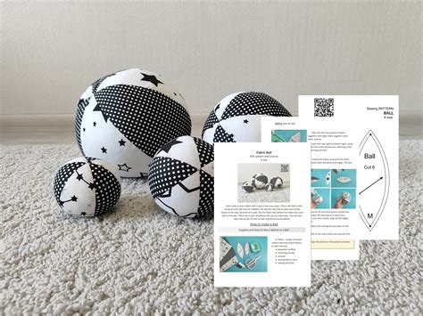 Pdf Fabric Ball 4 Size Sewing Pattern And Tutorial Easy Instructions Fun Toy Simple
