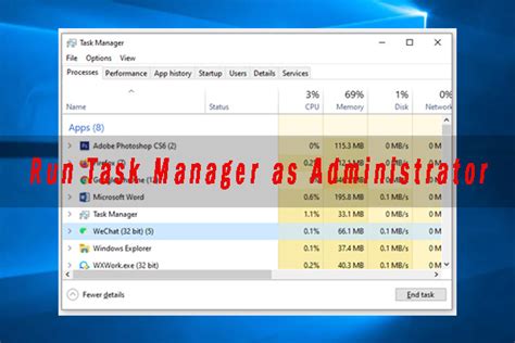 How To Run Task Manager As Administrator Windows 10 4 Ways Minitool