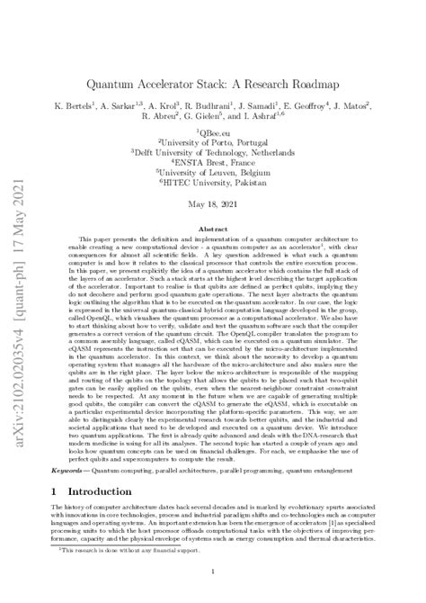 Pdf Quantum Accelerator Stack A Research Roadmap