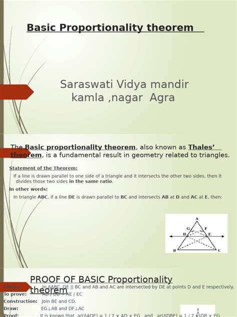 Basic Proportionality Theorem Anshul Sir Pdf