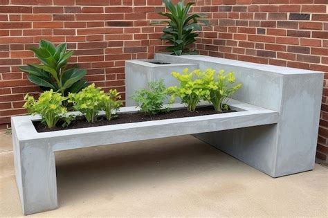 Premium Photo Diy Concrete Planter Bench Premium Photo Diy Concrete Planter Bench