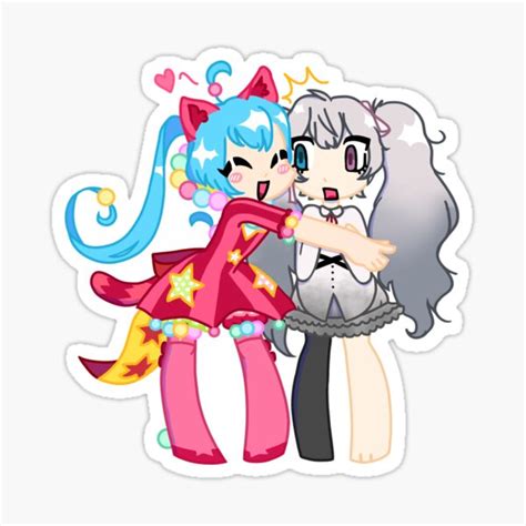 WXS And N25 Hatsune Miku Hug Sticker For Sale By Asteropteryx Redbubble