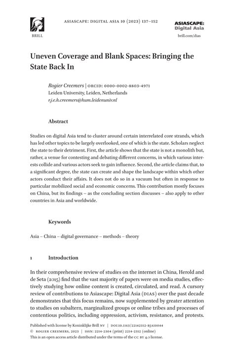 Pdf Uneven Coverage And Blank Spaces Bringing The State Back In