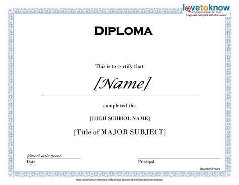 Free Printable High School Diploma Templates Pdf Word With Seal