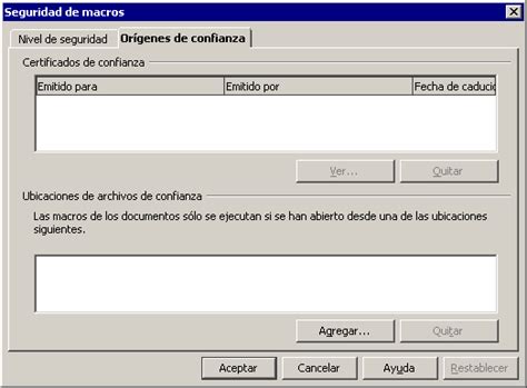 Configuración De La Seguridad De Macros Manual De Apache Openoffice