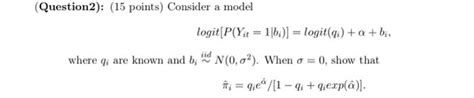 Solved Question2 15 Points Consider A Model