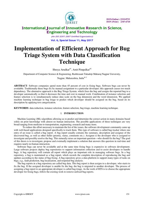 Pdf Implementation Of Efficient Approach For Bug Triage System With