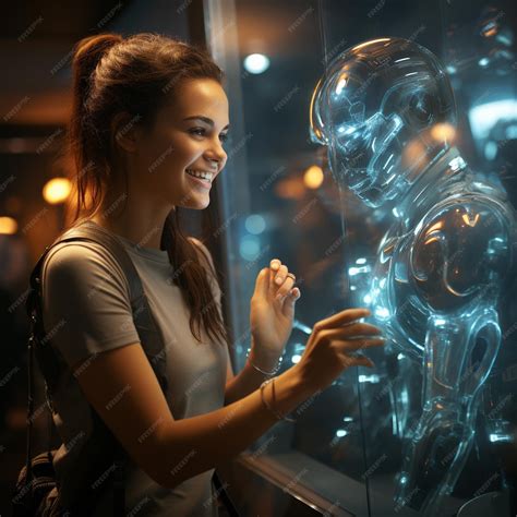 Premium Ai Image Person Interacting With Aipowered Virtual Assistants