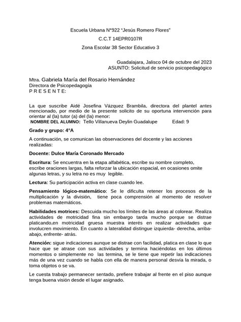 3°a Informe Escolar Pdf