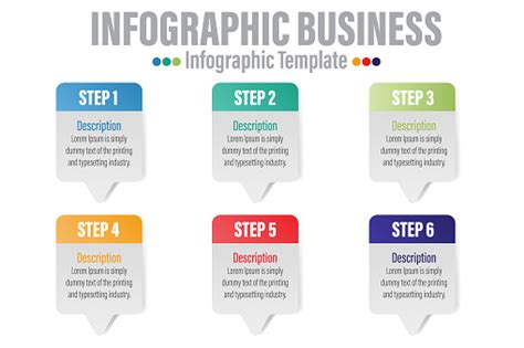 비즈니스 벡터 인포 그래픽 디자인 서식 파일은 6 개의 6 단계와 6 개의 6 단계 또는 단계입니다 프로세스 다이어그램 프리젠