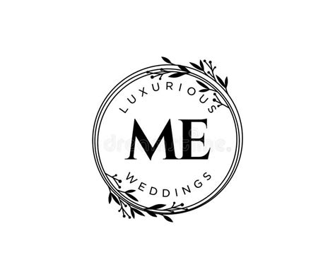 Me Initials Letter Wedding Monogram Logos Template Hand Drawn Modern