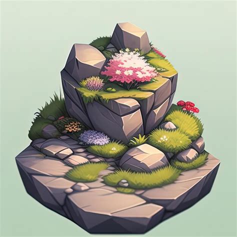 Premium Photo Stone And Rock Game Assets Textured Style