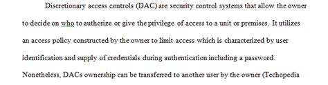 Discretionary Access Control Homeworksmontana