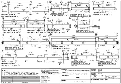 Plinth Beam Reinforcement Sections With 0ft 6in Depth Details