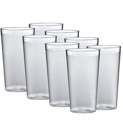 Plastic Tumblers Set Of 8plastic Drinking Glasses 16 Oz Clear Plastic Cups Dishwasher Safe