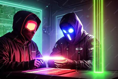 Premium Ai Image Scifi Masked Hacker Is Blacking Electric Meter Computer Antimagnetic Future