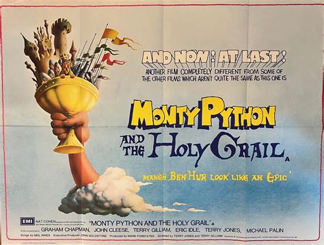 Monty Python And The Holy Grail Original Uk Quad Film Poster Blue Robin Collectables