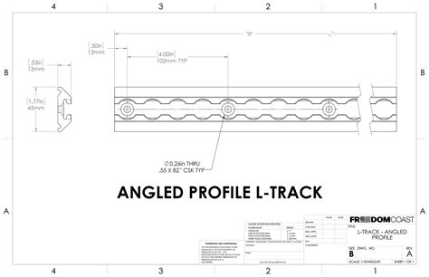 Angled Surface Mount L Track Rail Aerospace Grade 6061 Aluminum