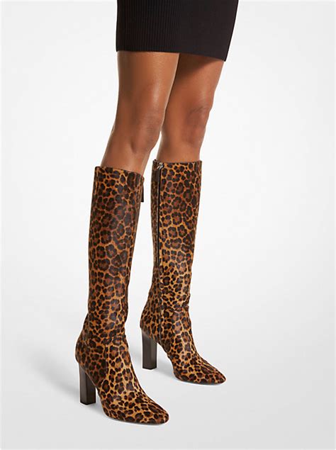 Carly Leopard Print Calf Hair Boot Michael Kors