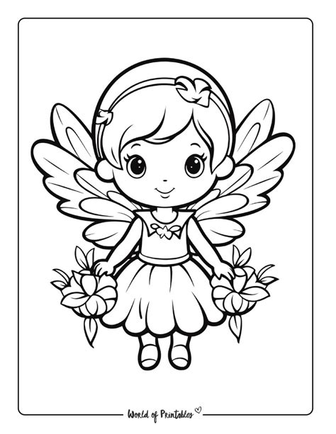 Easy Fairy Coloring Pages Printable
