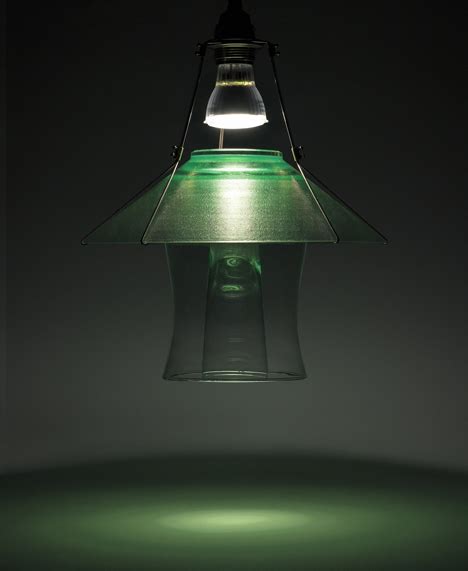 Stacked Lights Combine Vintage Glass With Coloured Resin