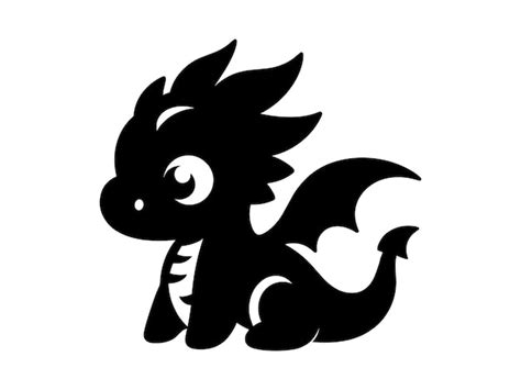 Cute Dragon Silhouette Vectors And Illustrations For Free Download