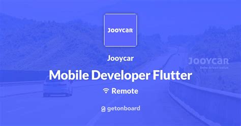 Mobile Developer Flutter At Jooycar Remote Work From Home Get On