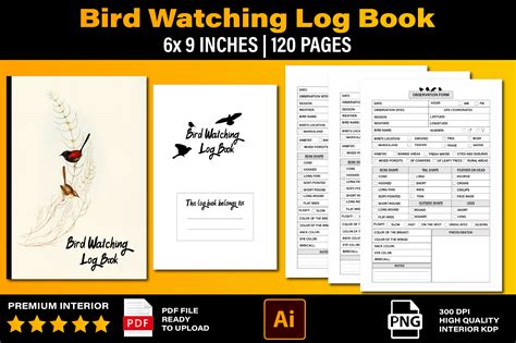 Bird Watching Log Book Kdp Interior Graphic By Alexi Store · Creative