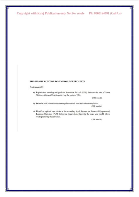 IGNOU MES 015 SOLVED ASSIGNMENT 2023 ENGLISH MEDIUM