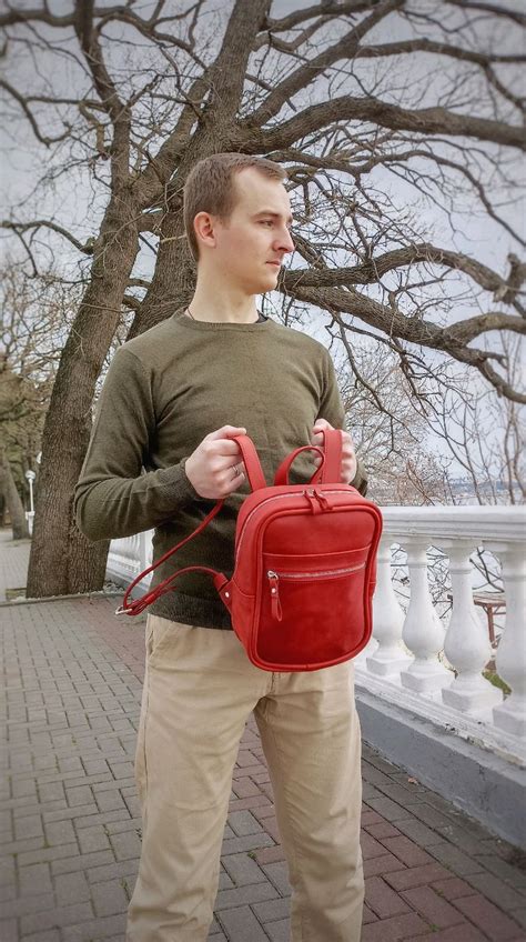 Рюкзак мини из кожи ручной работы. Мужской рюкзак. Женский рюкзак в ...
