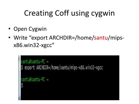 ppt creating coff using cygwin powerpoint presentation free download