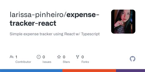 Github Larissa Pinheiroexpense Tracker React Simple Expense Tracker Using React W Typescript