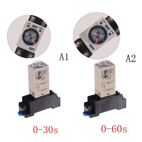 Set H Y AC V Delay Timer Time Relay Minute With Base Time Relay With Socket DPDT