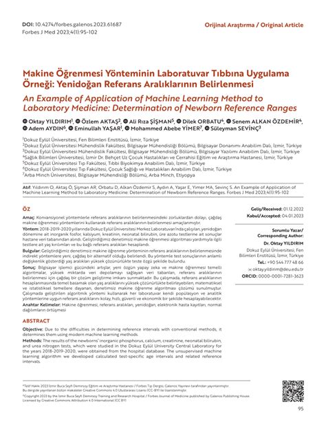 Pdf An Example Of Application Of Machine Learning Method To Laboratory Medicine Determination