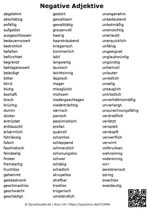 660 Negative Adjektive
