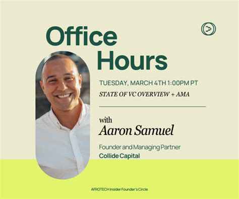 Office Hours W Aaron Samuels Afrotech Members