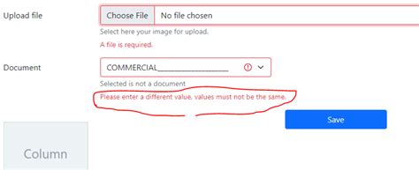 cannot get custom server side not equal to validation message to
