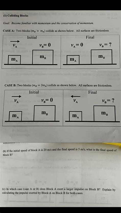 Solved 1 ﻿colliding Blocksgoal Become Familiar With