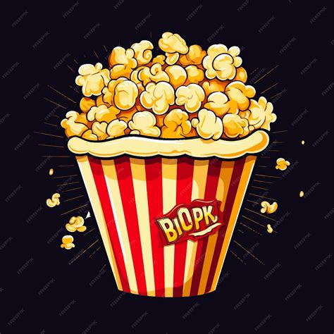 Una Taza De Palomitas De Maíz Con Rayas Rojas Y Blancas Con Un Letrero