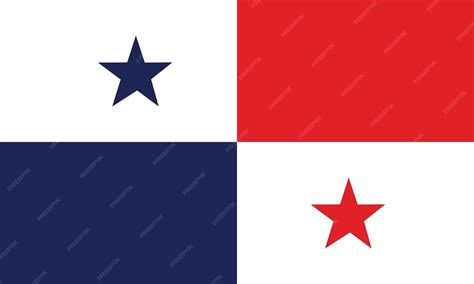 Premium Vector The Official Flag Of Panama The Panamanian Flag