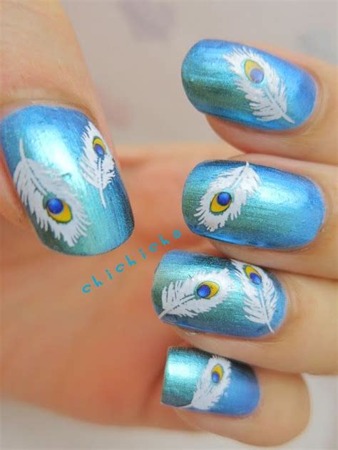 Peacock Feather Nail Art Feather Nails Peacock Nail Art Feather