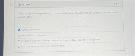 Solved Which Of The Following Will Be Used To Create An