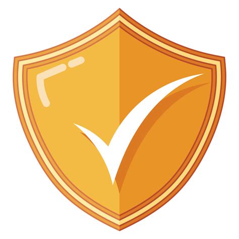 Check Mark On A Golden Protective Shield Represents Safety 41468865 Png