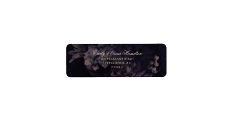 Dark Purple Floral Gothic Boho Return Address Label Zazzle